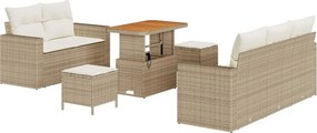 Sada zahradních pohovek 8 pcs Béžová polyratan 3361561