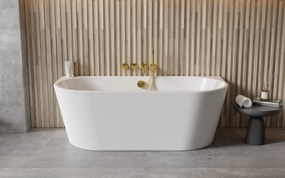 Besco Vica vana volně stojící 160 x 80 cm sifon zlatá barva bílá VANVIC160NZN