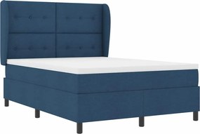 Postel s boxspringem s čelo Modrá 140 x 190 cm textil 3340563