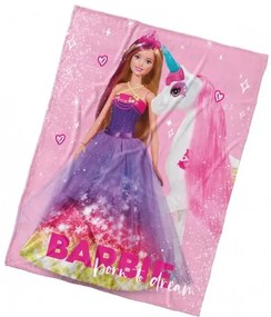 Carbotex Dětská deka Barbie a Kouzelný Jednorožec 130x170 cm