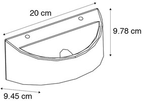 Rustikální nástěnné svítidlo betonové půlkruhové - Adelaide