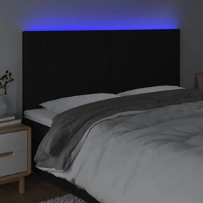 Čelo postele s LED černé 180x5x118/128 cm textil 3122678