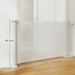 PawHut Telescopická Zábrana pro Schody 0-136 cm, 87 cm Vysoká Bezpečnostní Brána pro Dveře, Zábrana na Schodiště, Bezpečnostní Zábrana pro Domácí Maz…
