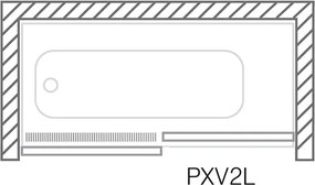 Roth PXV2L/1700 vanová zástěna s posuvnými dveřmi 170 x 150 cm 451-170000L-00-02 levá brillant / transparent