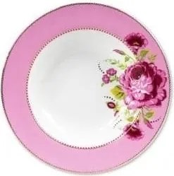 Pip Studio Floral Polévkový talíř růžový 21,5cm