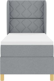 Postel s boxspringem s čelo Světle šedá 200 x 80 cm textil 3340781