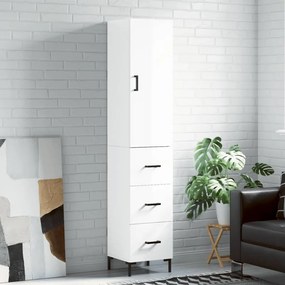 Skříň highboard bílá s vysokým leskem 34,5x34x180 cm kompozit,  3198851