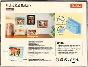 RoboTime Pekárna Fluffy Cat / 3D dřevěná skládačka v rámečku / 146 díl