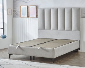 Čalouněná postel PROUD NEW s matrací - světle šedá 200 × 200 cm