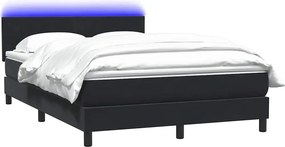 Box spring postel s matrací a LED černá 160x210 cm samet 3317081