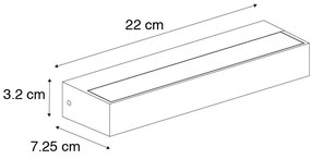Moderní nástěnné svítidlo černé vč. LED IP65 - Hannah
