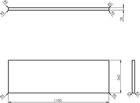 Sapho WOODY deska 1100 x 28 x 360 mm masiv přírodní dub WD116-70