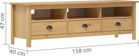 TV stolek Hill medově hnědý 158x40x47 cm masivní borové dřevo 288927