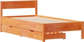 Postel bez matrace voskově hnědá 90 x 200 cm masivní borovice 3301760