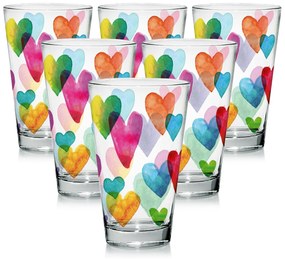Mäser Sada sklenic Love Rainbow 310 ml, 6 ks