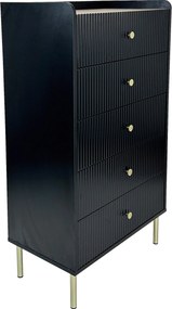 XXXLutz KOMODA, černá, barvy dubu, 70/121,6/40 cm Xora - Komody na nožičkách - 002479000213