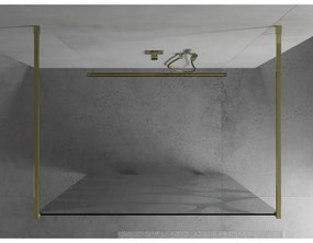 Mexen Kioto volně stojící sprchová zástěna 120 x 200 cm, Průhledné/Bílý vzor 8 mm, Zlatá - 800-120-002-50-97