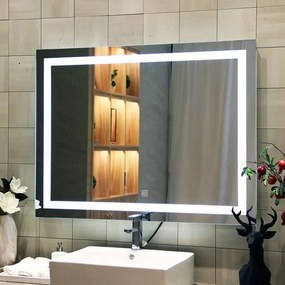 Rea Obdelníkové zrcadlo 80x60 cm s regulovatelným LED osvětlením