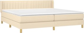 Box spring postel s matrací krémová 200x200 cm textil 3130462