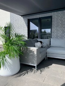 Kulatý květináč VEKRA, výška 50 cm, sklolaminát, bílý