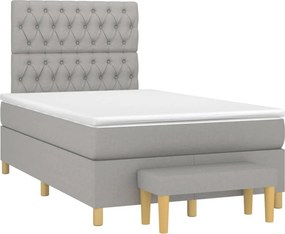 Box spring postel s matrací světle šedá 120 x 200 cm textil 3137381