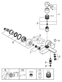 GROHE 33849001 - Vanová baterie LINEARE DN 15 lesklý chrom