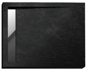 Polimat Obdélníková akrylátová sprchová vanička West New 110x90 (120x100) BST Barva: Černá - kamenná struktura, Rozměry (cm): 120x100