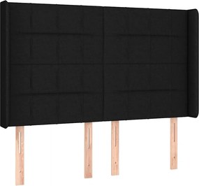 Box spring postel s matrací a LED černá 140x200 cm textil 3138879