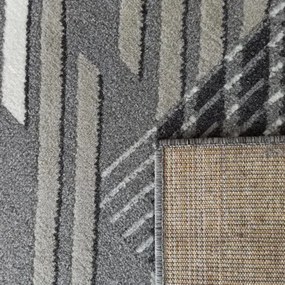 Designový koberec v šedé barvě s pruhy Šířka: 120 cm | Délka: 170 cm