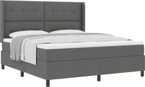 Postel s boxspringem s polštářem Tmavě šedá 200 x 180 cm textil 3341659