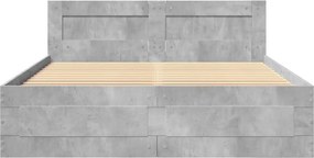 Rám postele s čelem betonově šedý 140 x 200 cm kompozitní dřevo 3295565