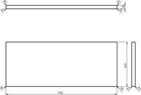 Sapho WOODY deska 900 x 28 x 360 mm masiv přírodní dub WD096-70