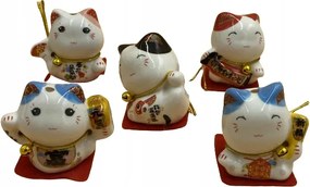Japonská kočka Maneki-Neko Set 5ks Porcelán 5cm