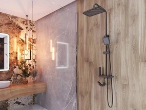 Gamma Forte, LED sprchová souprava s termostatickou baterií, grafitová, GMA-BFENT-GM