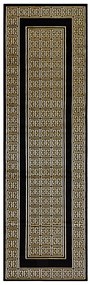 Dywany Łuszczów Běhoun Gloss 6776 86 greek black/gold Rozměry koberců: 60x300