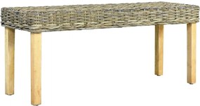 vidaXL Lavice 110 cm přírodní kubu ratan a masivní mangovník [285789] Barva: Hnědá