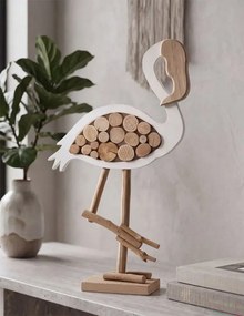 Dřevěná dekorace Flamingo Nature 56 cm hnědá