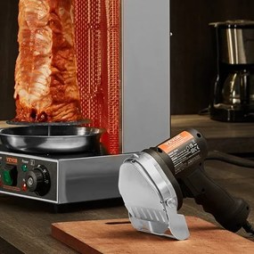Elektrický nůž Shawarma Turecký doner Kebab Gyro kráječ na maso se 2 čepelemi – 80 W