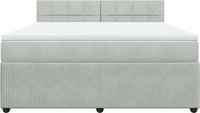 Box spring postel s matrací světle šedá 180x200 cm samet 3290106