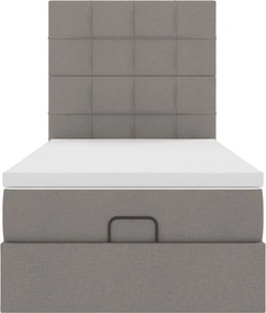 Osmanský rám postele s matrací taupe 80x200cm textil 3313116