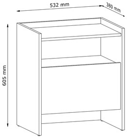 Noční stolek JAPANDI SN | 53 cm | dub cremona | bezúchytové otevírání