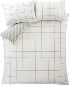 Zelené/krémové flanelové povlečení na dvoulůžko 200x200 cm Brushed Regal Check – Bianca