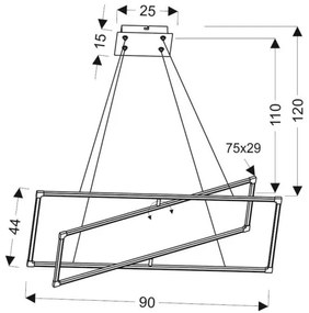 LED Lustr na lanku KSEROS LED/45W/230V