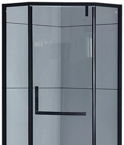 BPS-koupelny Pětiúhelníkový sprchový kout HYD-PK4026B 90x90 cm černá/transparent + vanička HYD-PSV-ST07B bílá