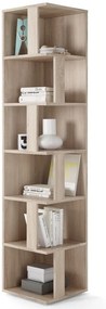 Rohový regál s přihrádkami Corner Shelf, dub sonoma