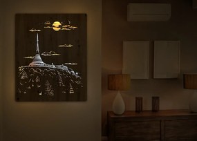 Li-Go "Ještěd" světelný obraz 230V 90x110 cm provedení povrchu: dub světlý