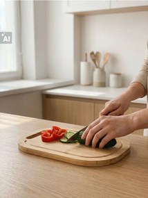 Sinsay - Bambusové prkénko na krájení s rukojetí - hnědá