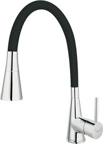 Dřezová baterie Novaservis se silikonovým ramínkem černá/chrom 70720,0C