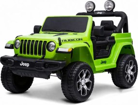 LEAN CARS Elektrické autíčko Jeep Rubicon 4x4, LED, MP3, zelené