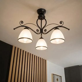Přisazený lustr RETRO 3xE27/60W/230V černá/bílá